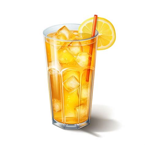 Premium Ai Image A Glass Of Iced Tea With A Straw In It And A Straw In It