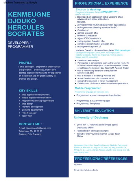 Cv Djouko Compressé Anglais Pdf Application Software Java