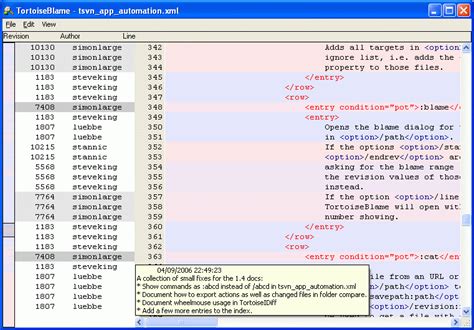 誰がその行を変更したか TortoiseSVN Subversion クライアント for Windows