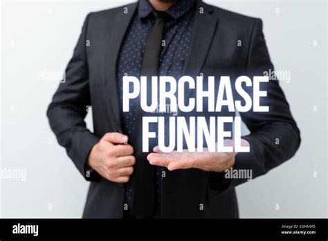 Conceptual Caption Purchase Funnel Word Written On Consumer Model Which Illustrates Customer