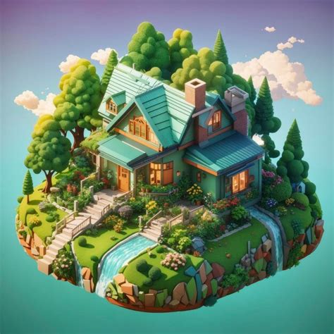 Premium Ai Image Vector Illustration Of A Cozy Small House Nestled In