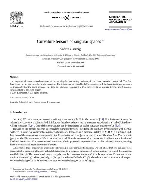 Pdf Curvature Tensors Of Singular Spaces Dokumen Tips