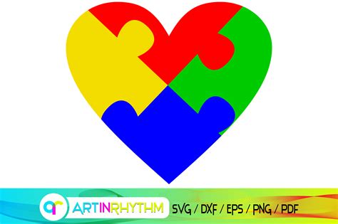 Heart Svg Autism Puzzle Svg Graphic By Artinrhythm · Creative Fabrica