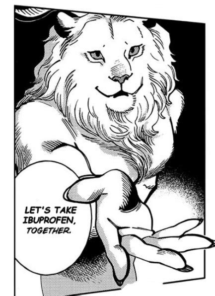 Dungeon Meshi Lion Wants To Take Ibuprofen Together Let S Take