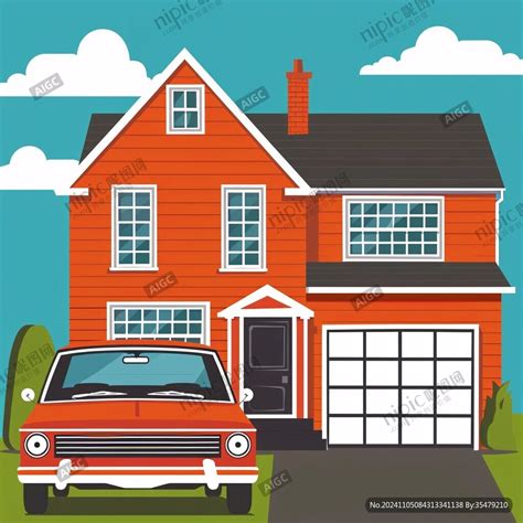 Ai创作图房旁汽车 带车库的别墅 房子小汽车 带车库 有车有房 屋旁汽车 房屋和汽车 私家车村庄 车库设计 有房有车 带车棚的房子 车屋 车房地产住宅 带车库住宅楼 房子车子 昵图网