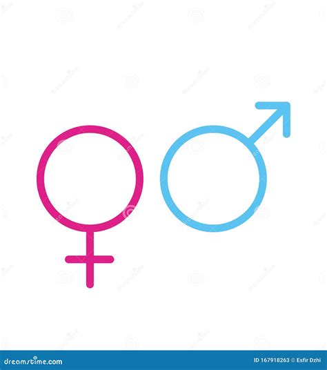 Símbolo Sexual Masculino E Feminino Isolado Em Fundo Branco Ilustração