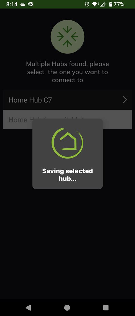 New Android App Stuck At Saving Selecting Hub Android App Hubitat