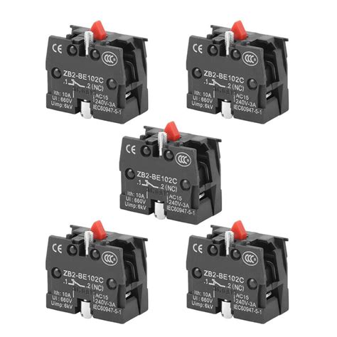 5pcs 10a 600v Zb2 Be101cbe102c No Push Button Joystick Switch Zb2