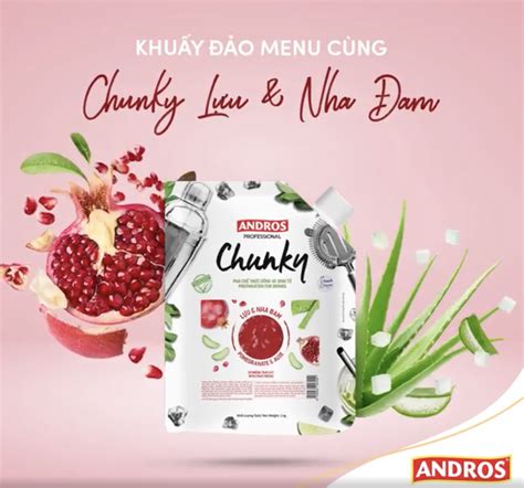 Mứt Trái Cây Chunky Lựu And Nha Đam Andros Pomegranate And Aloe Chunky