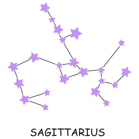 Constelação Do Signo Do Zodíaco Constelação De Sagitário Isolada No