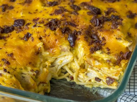Cheesy Crack Chicken Spaghetti Bake Delish Club