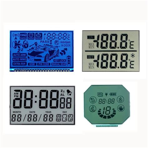 custom lcd clock module monochrome tn 7 segment display panel