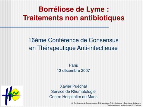PPT Borréliose de Lyme Traitements non antibiotiques PowerPoint