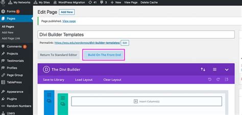 Add Divi Builder Templates To Page Wordpress Support