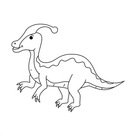 Cute Parasaurolophus Dino Outline Illustration 43184766 Vector Art At