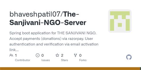 Github Bhaveshpatil The Sanjivani Ngo Server Spring Boot Application For The Sanjivani Ngo