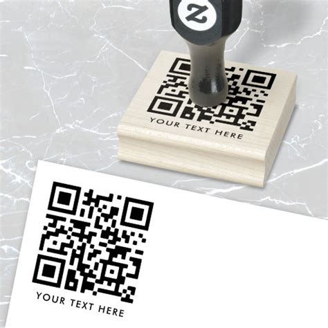 Qr Code Your Text Modern Minimalist Clean Simple Rubber Stamp Zazzle