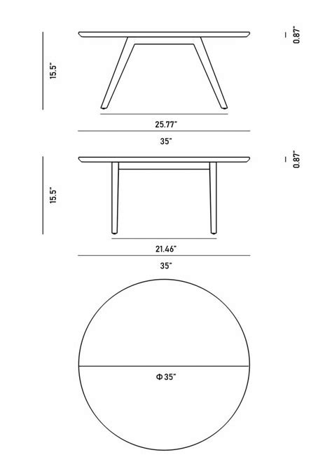 Dolf Round Coffee Table Mid Century Modern Scandinavian