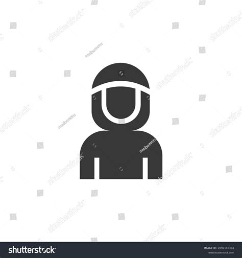 Muslim Woman Icon Black White Vector Stock Vector Royalty Free