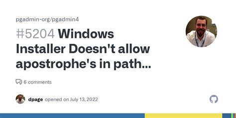 Windows Installer Doesnt Allow Apostrophes In Path Rm 7550 · Issue 5204 · Pgadmin Org