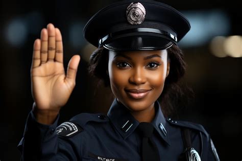 Premium Photo A Smiling Female Police Officer Takes An Oath With Her