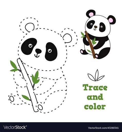 Dot To Dot Panda Game Connect Dots And Color Vector Image Panda