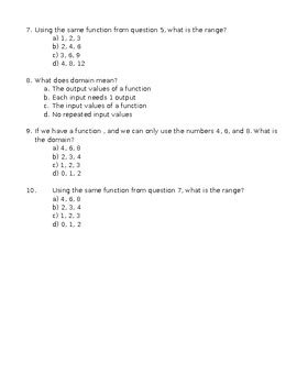 Domain Range Quiz By Deafinitely Teaching TPT