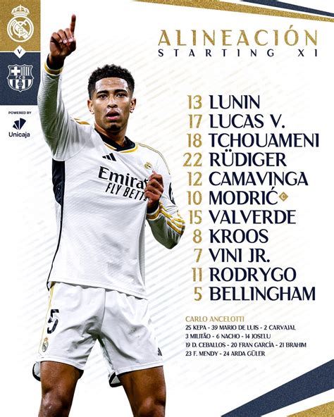Real Madrid Starting Xi For El Clásico Rrealmadrid