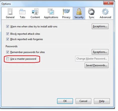 Master Password Of Mozilla Firefox