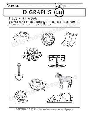 Fun Consonant Digraph Worksheets K St Grade Totbaberesources Com