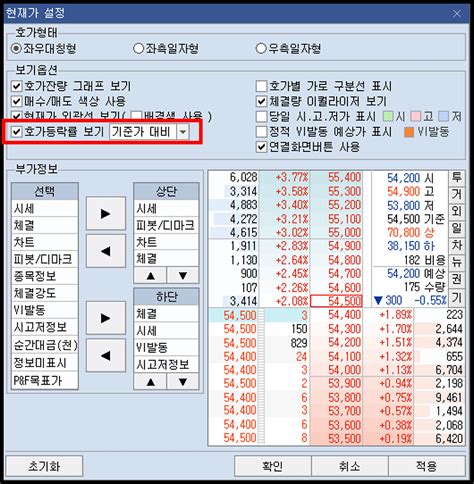 호가창 등락률 설정 방법 호가 등락률 Hts 세팅 기초 Soms의 주식투자
