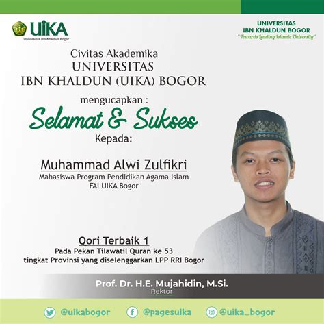 Mahasiswa Fai Uika Kembali Raih Penghargaan Qori Terbaik Tingkat Provinsi