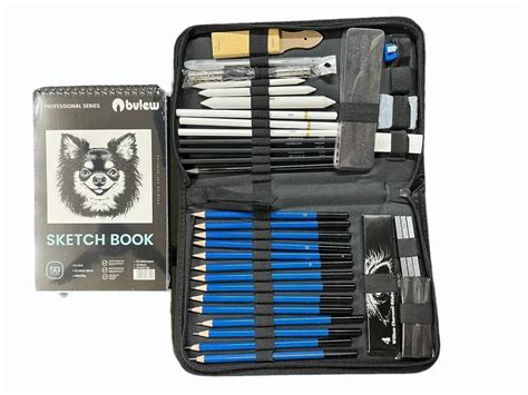 Black Base Plastic Obvlew 48 Piece Sketching Drawing Kit Packaging