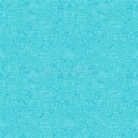 Mint Line Seo Seamless Pattern Editorial Image Illustration Of
