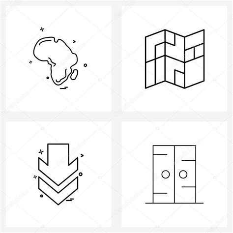 4 Iconos Editables De La L Nea Vectorial Y S Mbolos Modernos De La