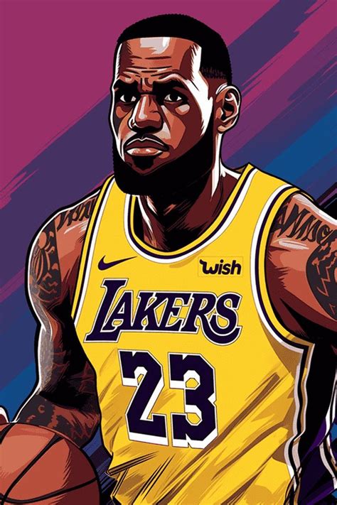 Lebron James Poster Los Angeles Lakers Basketbal Poster 61x91cm