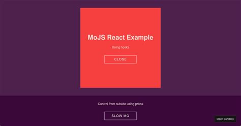 Mojs React Example Forked Codesandbox
