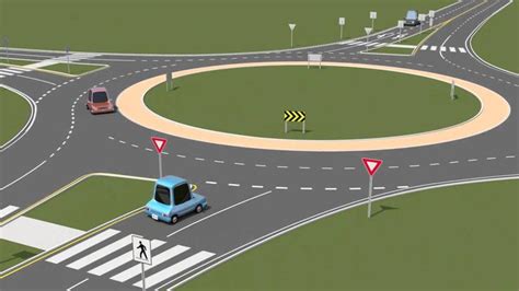 Yield Enter And Exit Roundabout