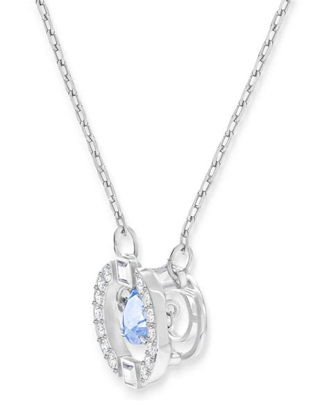 Swarovski Silver Tone Dancing Crystal Pendant Necklace 14 78 In 2023