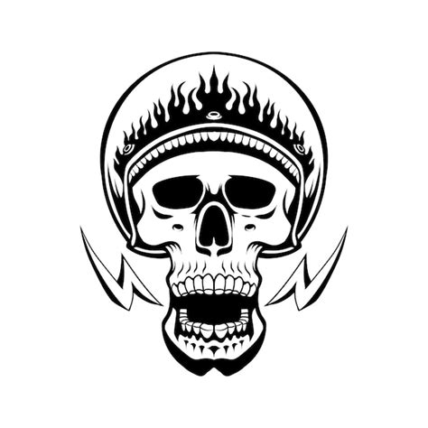 Premium Vector Skull Black White Vector