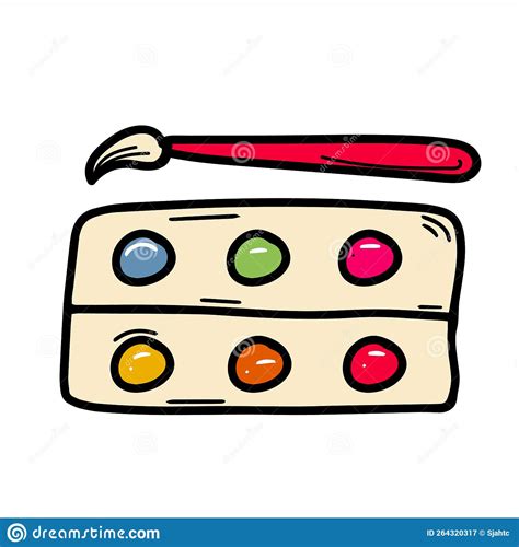 Color Palette And Paint Brush Artist Icon Flat Design Stock Vector Illustration Of Symbol