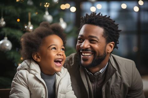 Premium Ai Image Happy African American Dad Speaking With Joy Ai