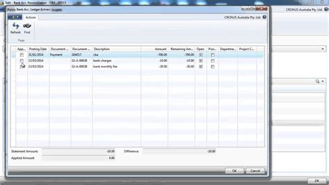 How To Use Dynamics Nav Bank Reconciliation Standard Youtube