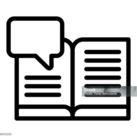 책 대화 라인 아이콘입니다 책 채팅 벡터 그림은 흰색으로 분리되어 있습니다 책 인용 개요 스타일은 앱을 위해 설계되었습니다