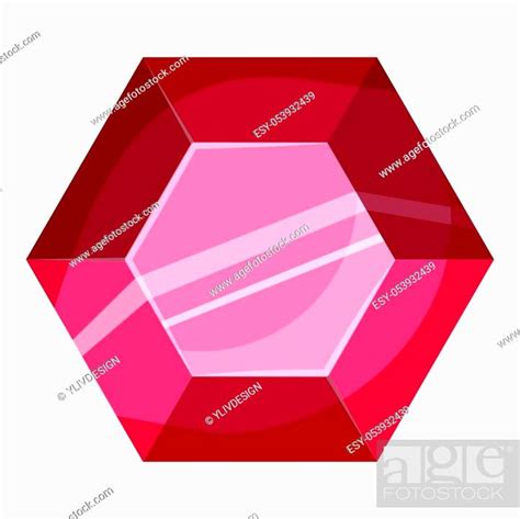 Hexagonal Ruby Icon Cartoon Illustration Of Hexagonal Ruby Icon For