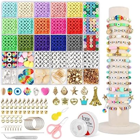 VIEWLON Polymer Clay Perlen Set 5067 Stück Flache Clay Beads 6mm