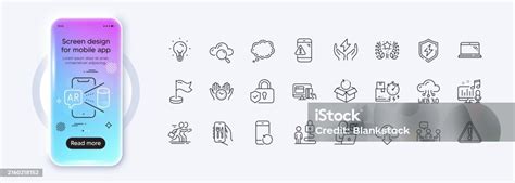 Web3 Lock And Return Package Line Icons For Web App Pictogram Icon