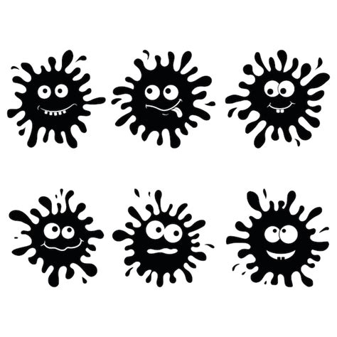 Premium Vector Character Blob Black Stencil