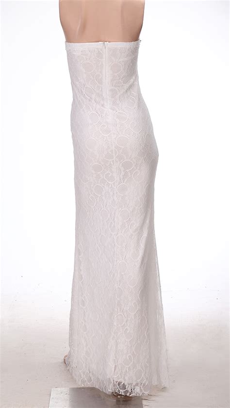 Elegant White Lace Sweetheart Rhinestone Long Formal Evening Gown N11128