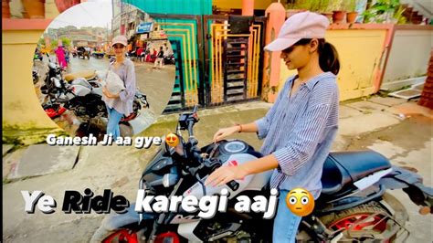 Mt15 Se Ganapati Bappa Ko Le Aaye 🥹 Mt15 Riding Girl Ye To Gajab